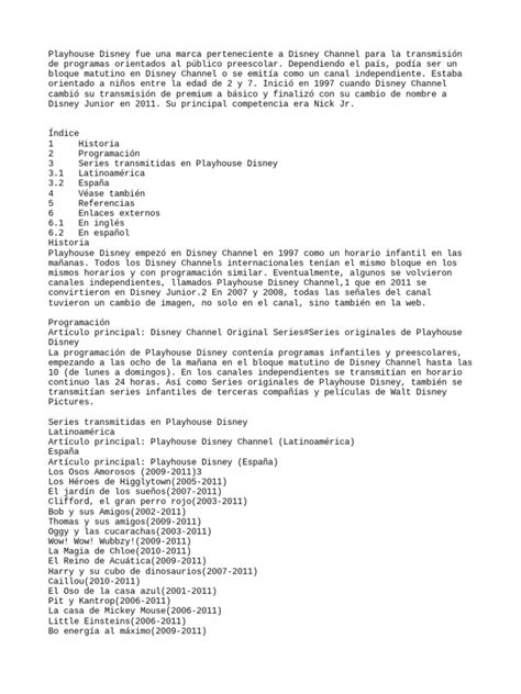 Dysney Pdf Televisión Infantil Empresas De Radiodifusión De Los