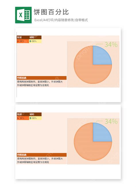 餅圖百分比excel圖表模板下載，設計範本素材在線下載