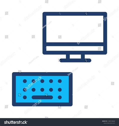 Computer Keyboard Monitor Stock Vector Royalty Free 1308146668 Shutterstock