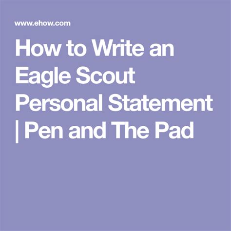 How To Write An Eagle Scout Personal Statement Eagle Scout Scout Personal Statement
