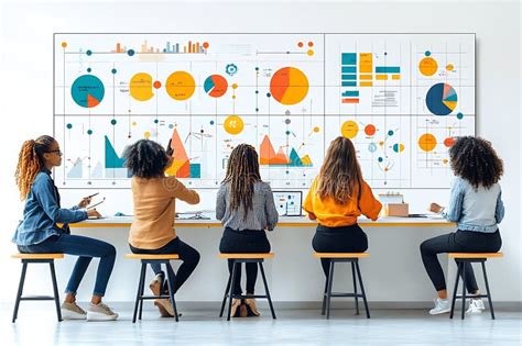 Diverse Team Collaborating On Marketing Ideas Office Whiteboard Illustration Stock Illustration