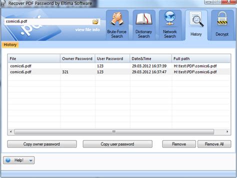decrypt pdf files with recover pdf password for windows