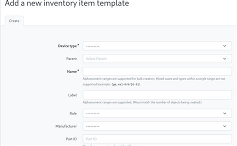 Full Support Of Inventory Item Templates · Issue 11520 · Netbox