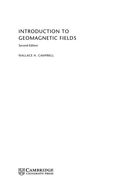 PDF Introduction To Geomagnetic Fields