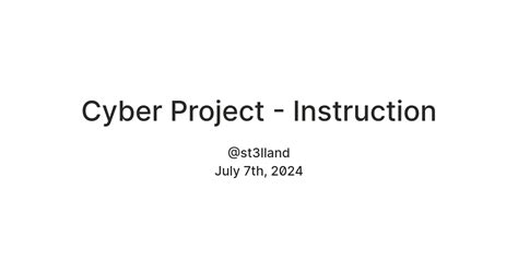 Cyber Project Instruction — Teletype Cyber Project Instruction — Teletype