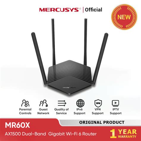 Promo Mercusys Mr60x Ax1500 Dual Band Wi Fi 6 Router Smart Connect Tp Link Cicil 0 3x Kab