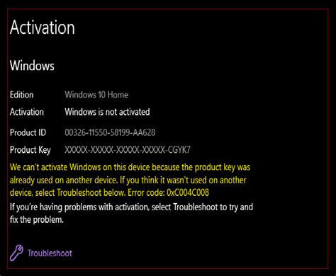 windows update error code 0xc004c008 activation issue by