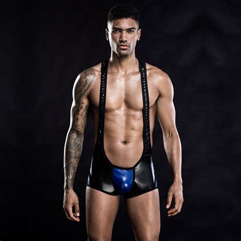 Mens One Piece Sexy Lingerie Nightclub Bondage Outfit Persix