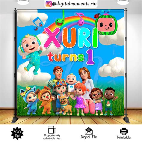 Cocomelon 8x8 Custom Backdrop Digital File Only Digital Moments Rio