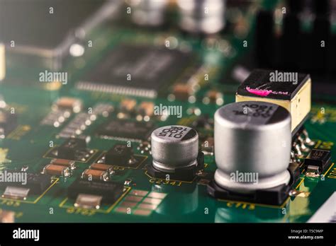 Electronic Components On The PCB Stock Photo Alamy