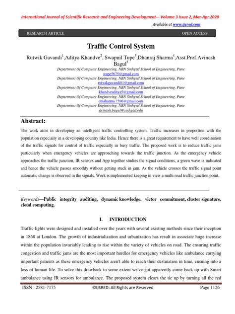 Traffic Control System Pdf Traffic Big Data