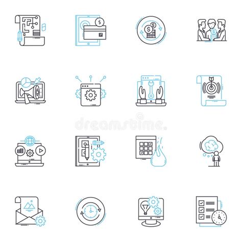 Business Structure Linear Icons Set Hierarchy Organization
