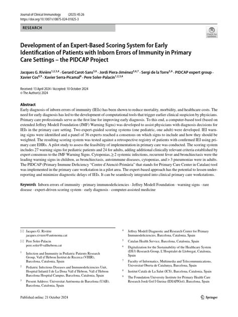 Development Of An Expertbased Scoring System For Early Identification
