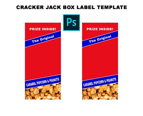 Blank Template In Photoshop Cracker Jack Box Label Template Digital