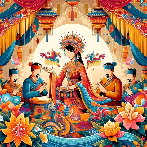 Download Colorful Ornate Traditional Chinese Art Royalty Free Stock