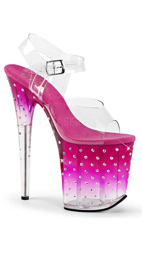 8 Ombre Rhinestone Sandals Clear Sandals