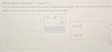 Solved Graph The Logarithmic Function Gx−3log3x1 To