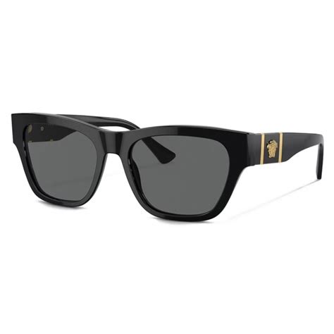 Versace Medusa Legend Squared Sunglasses Black Dark Gray