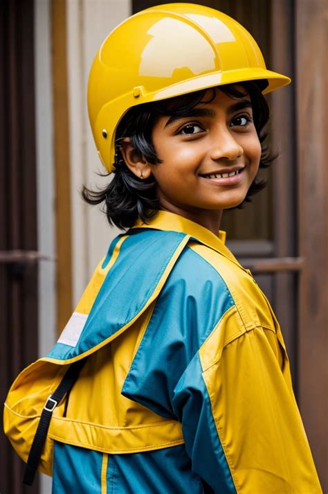 Adult Baljeet With Yellow Helmet Seaart Ai
