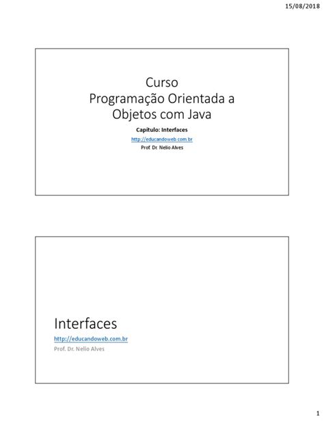 13 Interfaces Pdf Java Linguagem De Programação Classe Programação De Computadores