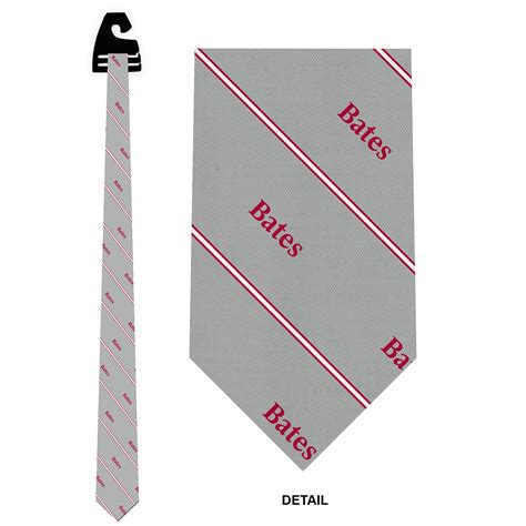 Grey Bates Academia Seal Necktie Bates College Store