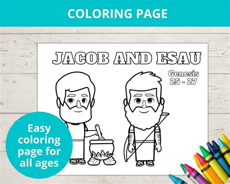 Jacob Y Esaú Historia Bíblica Para Niños Actividad De Escuela