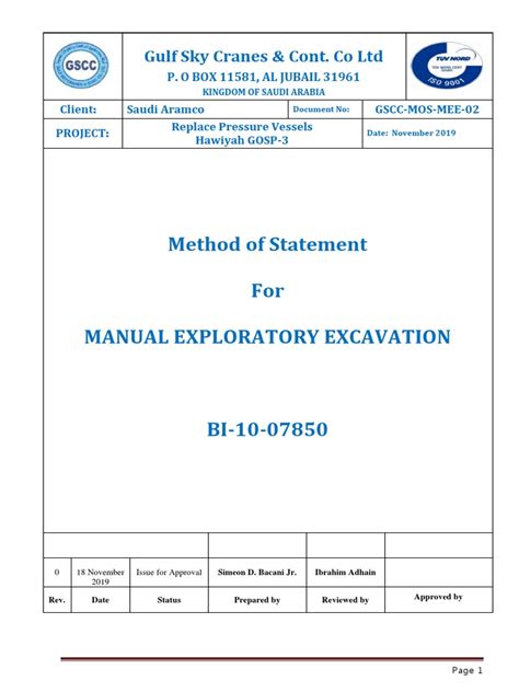 Mos Manual Exploration Excavation Hawiyah Gosp 3 Pdf Geotechnical Engineering Civil