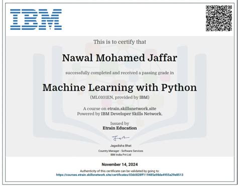 nawal mohamed jaffar on linkedin machinelearning python ibm