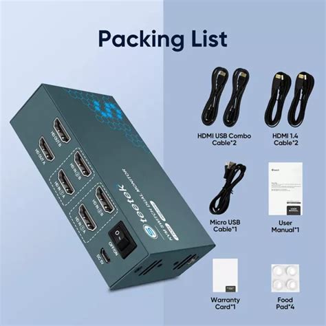 STEETEK KVM SWITCH HDMI Dual Monitor Port K Hz USB STK S H EUR PicClick DE