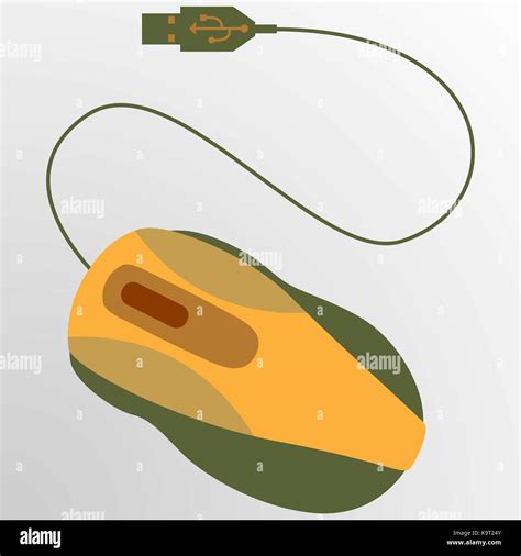 The Vector Isolated Mouse For Computer Usb Cable Stock Vector Image Art Alamy
