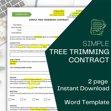 Tree Removal Contract Service Handyman Residential Contract Tree Removal Template Tree Removal