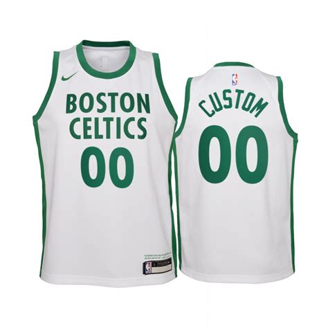 Custom Boston Celtics 2020 21 City White Youth Jersey New Uniform