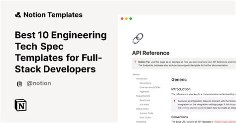 Best 10 Engineering Tech Spec Templates For Full Stack Developers Notion Template Marketplace