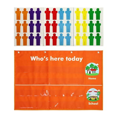 Durable Classroom Management Pocket Chartclassroom Attendance Chart
