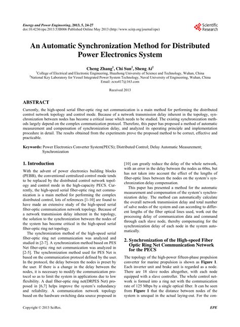 Pdf An Automatic Synchronization Method For Distributed Power