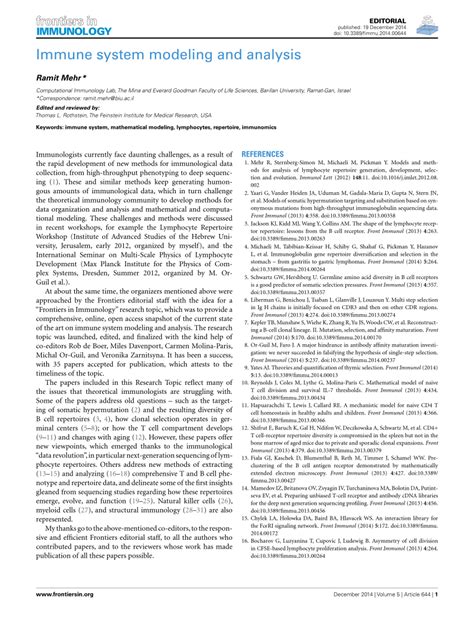 Pdf Immune System Modeling And Analysis
