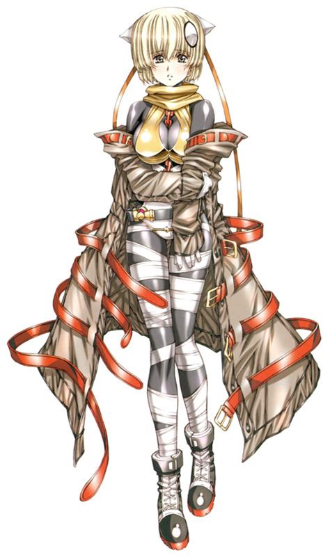 Safebooru Bandages Blonde Hair Breasts Brown Eyes Cleavage Coat Full