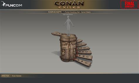 Artstation Conan Exiles Pictish Spiral Staircase Building Set