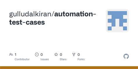 github gulludalkiran automation test cases