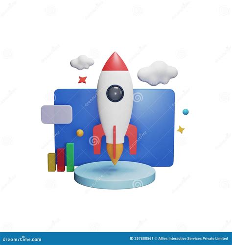3d Business Startup Concept With Project Rocket Launching From Desktop
