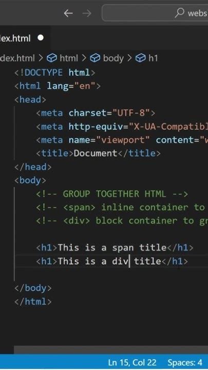 Span Or Div Tag In Htmlhtml Coding Webdevelopment Htmlelement Attributes Shorts Youtube