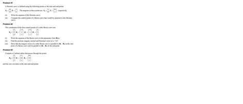 Problem 1 R Respectively A Hermite Curve Is