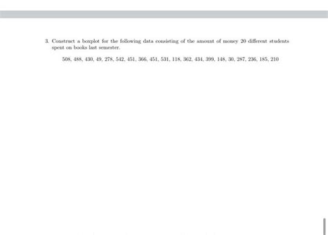 Solved 3 Construct A Boxplot For The Following Data