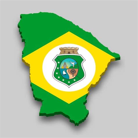 Premium Vector 3d Isometric Map Of Ceara With Flag