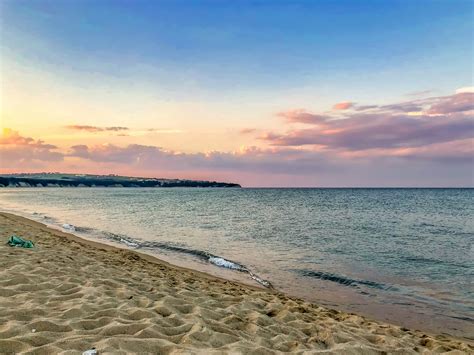 White Sandy Beach Sunset