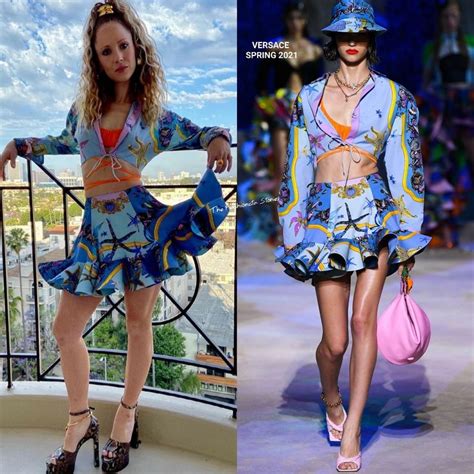Instagram Style Juno Temple In Versace To Promote Ted Lasso