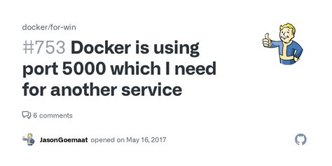Docker Is Using Port 5000 Which I Need For Another Service · Issue 753