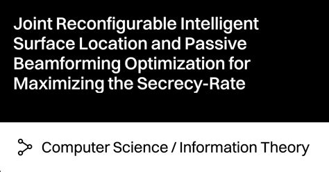 Joint Reconfigurable Intelligent Surface Location And Passive