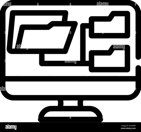 computer folder line icon vector illustration stock vector image and art