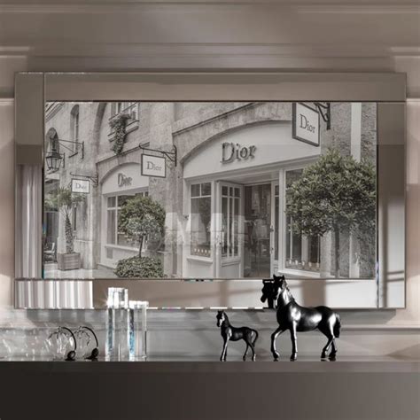 Dior Store Front Framed Liquid Wall Art Mirrors Exclusive Mirrors